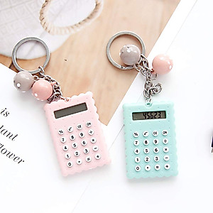Mini Calculator 8 Digits Cute Cookies Calculator Portable Pockets Key Chain Standard Function Calculator School Office Supplies for Kids Adult, 2.2 x 1.5 Inch