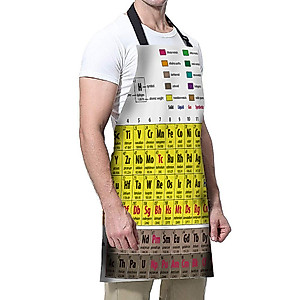 SSOIU Chemistry Cooking Apron, Periodic Table Of Elements Chemistry Student Educational Science Kitchen Apron For Baking/BBQ Men Women Unisex Waterproof 31X27 Inches