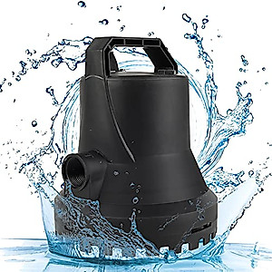 2200GPH 1/4 HP Automatic ON/Off Submersible Water Pump with Garden Hose Adapter, 14.8FT Lift Height, Swimming Pool Cover Pump for Waterfall, Fish Tank, Pond, Aquarium, Hydroponic Systems