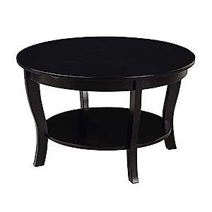 Convenience Concepts American Heritage Round Coffee Table, Black