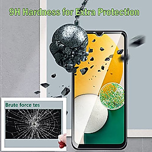 Jeywiry 3 Pack Screen Protector Compatible for Samsung Galaxy A13 4G / 5G / LTE with 3 Pack Camera Lens Protector, Ultra HD Tempered Glass, 9H Hardness, Anti-Scratch, Easy Installation - Case Friendly