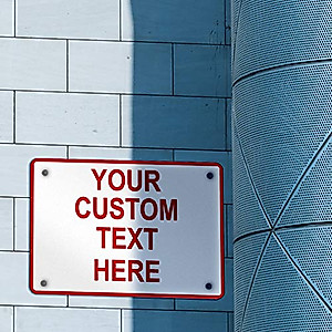 Aluminum Weatherproof Metal Sign Multiple Sizes Custom Personalized Text Here White Red Danger Horizontal Street Signs 10x7Inches