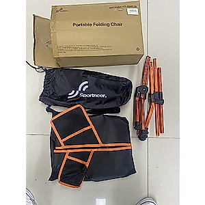 Sportneer Portable Folding Lightweight Camping Chair Camp Chair for Adults Foldable Compact Beach Backpacking Chairs Outdoor Chair for Camping Hiking Lawn Picnic Outside Travel (2, Orange)