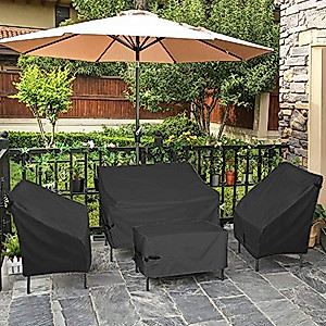 Porch Shield Patio Chair Covers -Waterproof Outdoor Lounge Deep Seat Single Lawn Chair Cover 2 Pack - 30W x 33D x 34H inch, Black