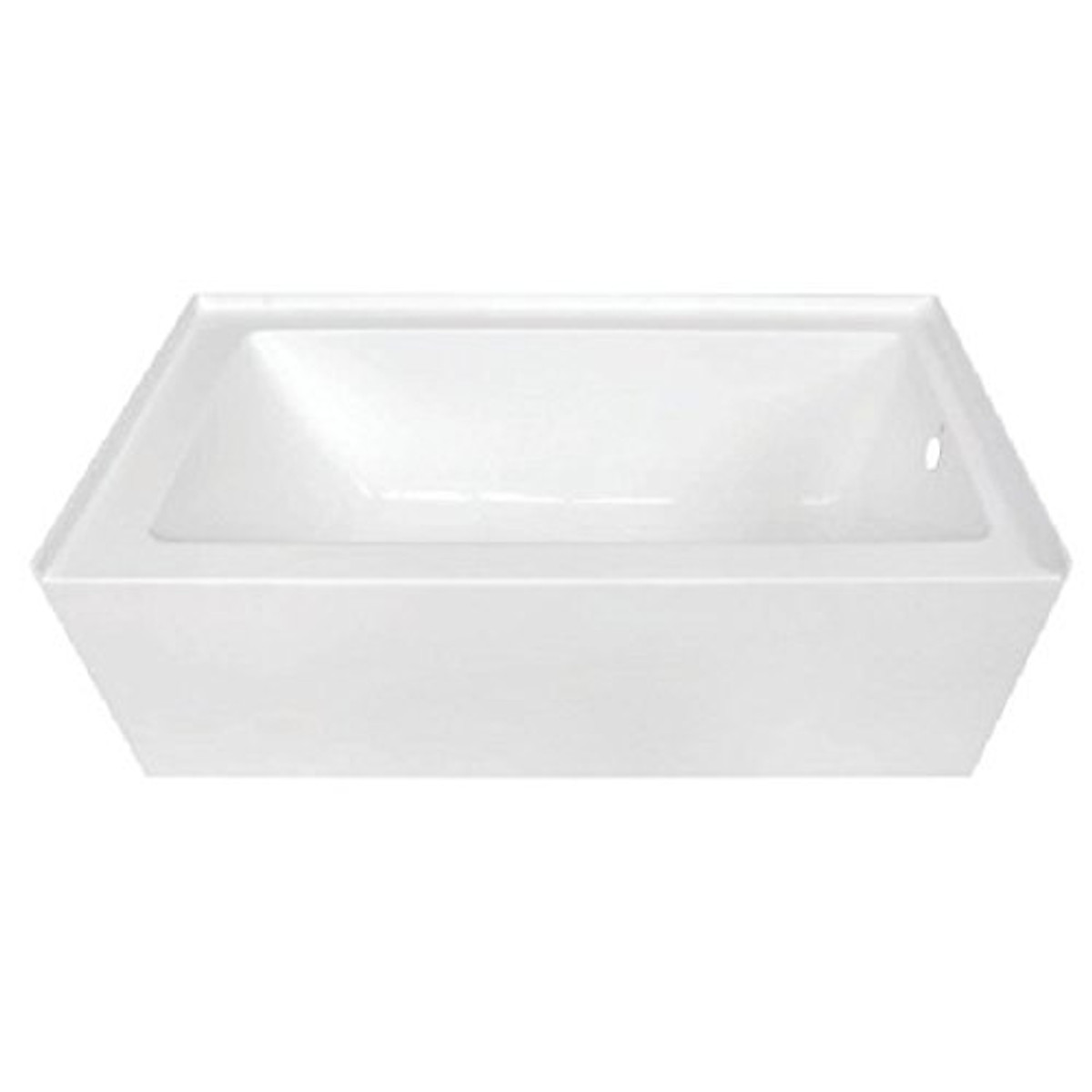 KINGSTON BRASS VTDE603122R 60-Inch Contemporary Alcove Acrylic Bathtub with Right Hand Drain and Overflow Holes, White