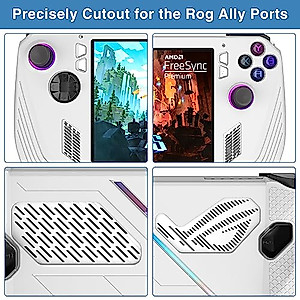 ZHUOVERCI Silicone Protective Case for ASUS Rog Ally 7" 2023, Soft Full Body Cover for Rog Ally Handheld with Non-Slip & Shockproof - White