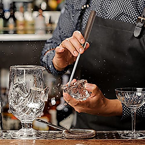 NUTJAM Stainless Steel Ice Pick,1 Pack Pick Tool with Safety Cover, Non-slip Wooden Handle Pick for Bars, Kitchen, Bartender Breaking Ice