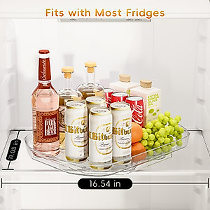 VERYMODEL Rectangular Lazy Susan Turntable Organizer for Refrigerator, 15.76" Clear Lazy Susan for Fridge, Cabinet, Table and Pantry, Countertop Storage and Organization