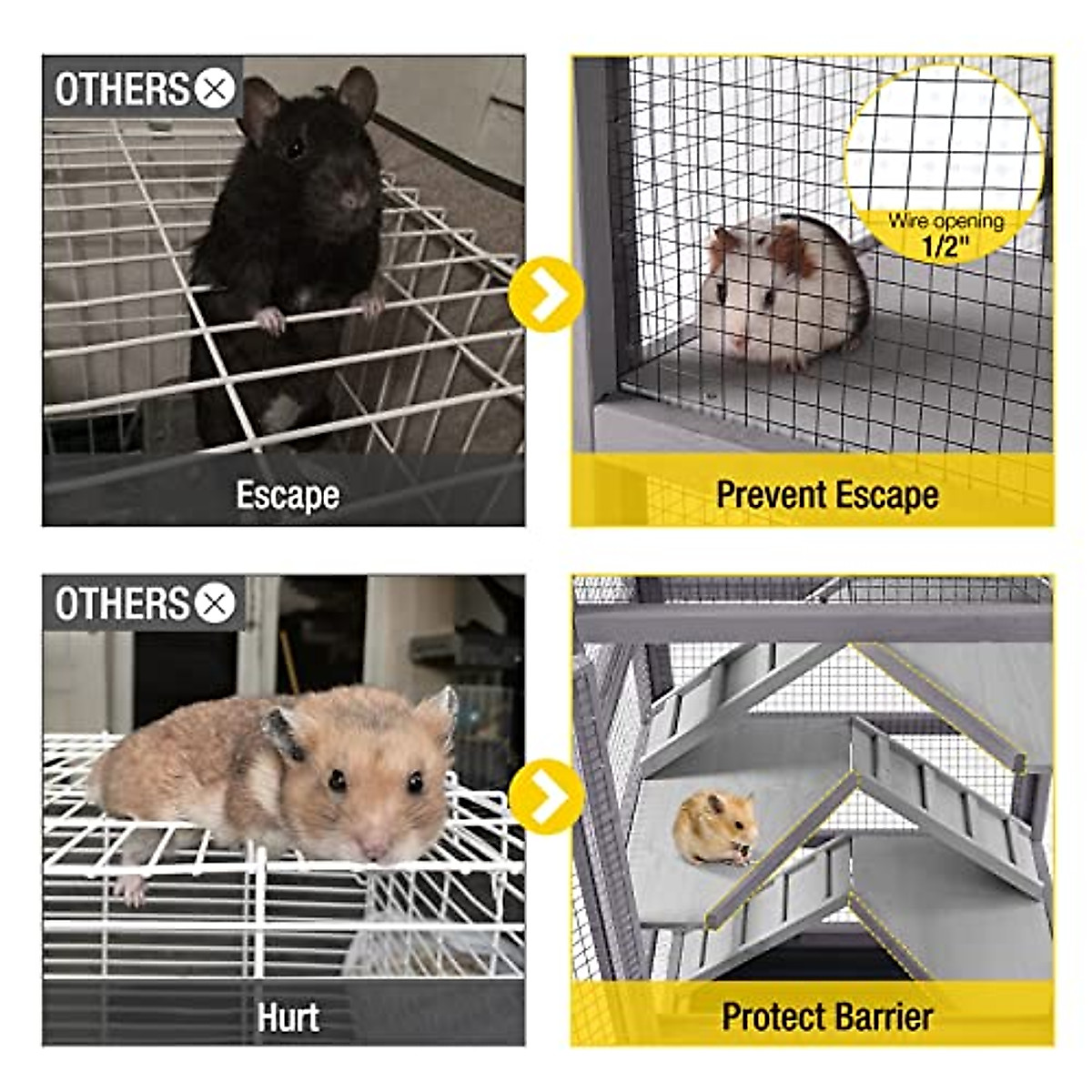 Aivituvin Ferret Cage Rat Cage for Chinchilla, Lizard,Squirrel, Chameleon,Gerbils and Other Small Animals