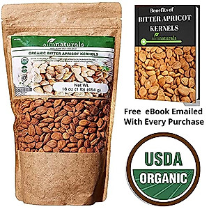 Bitter Apricot Kernels Organic Raw (1LB) -100% USDA Organic Certified – Product of Turkey (Free Electronic Book)