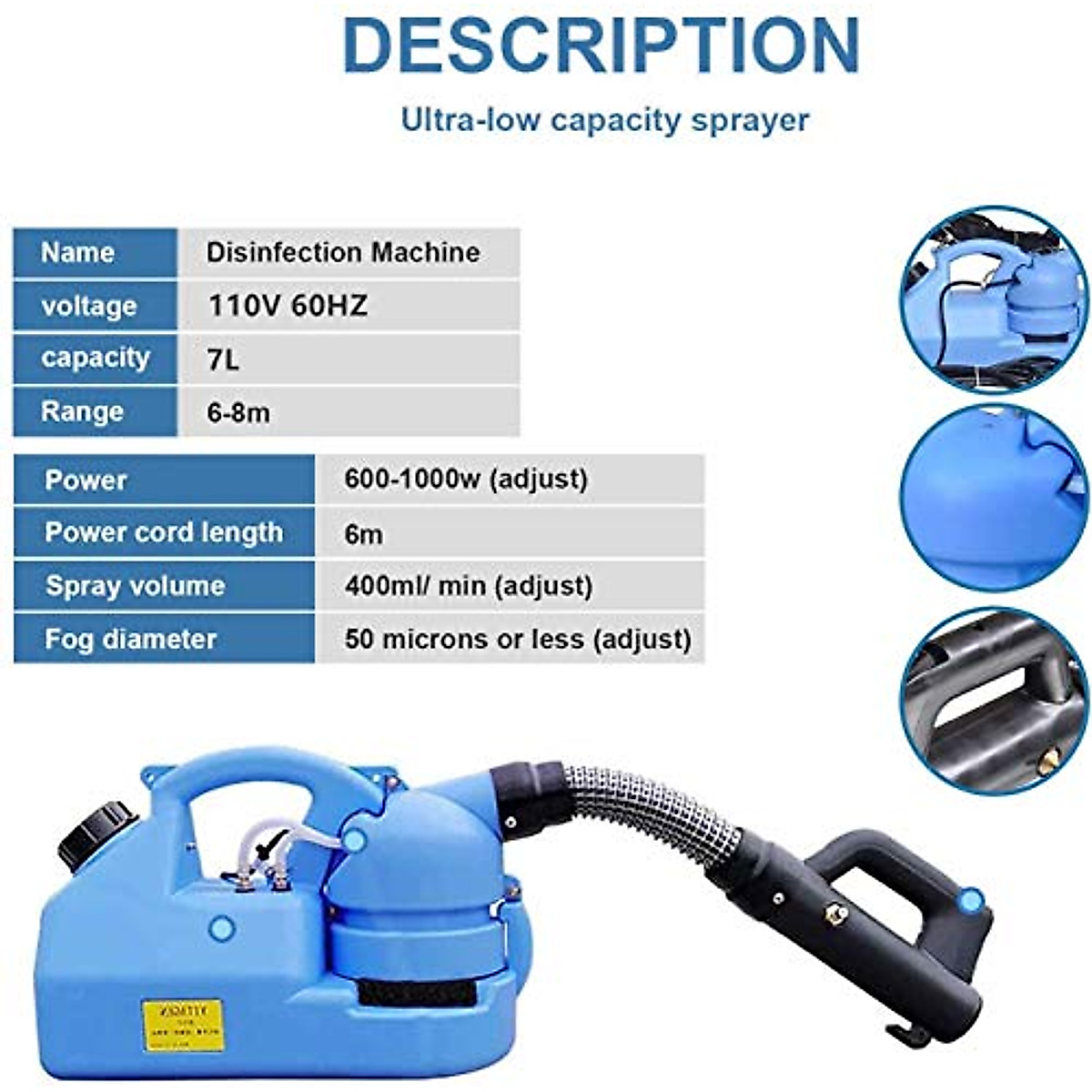 GAKUS Electric ULV Sprayer Portable Fogger Machine Disinfection Machine for Garden Home Ultra Capacity Spray Machine
