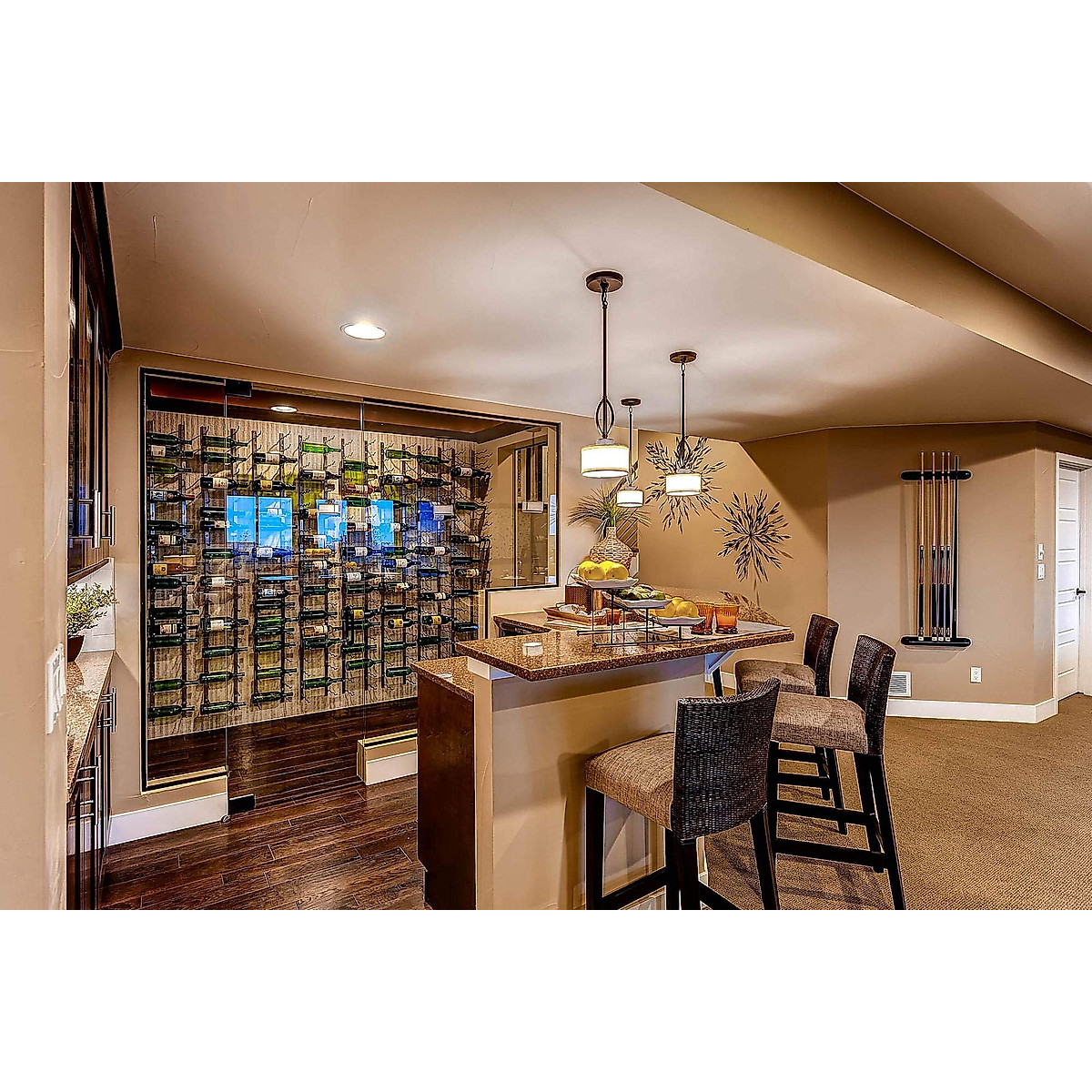 VintageView W Series Wine Rack 1-6 Bottle Wall Mounted Wine Rack (Brushed Nickel) Stylish Modern Wine Storage with Label Forward Design