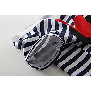 Mud Kingdom Cute Toddler Girl Outfits 4T Red Summer Stripe