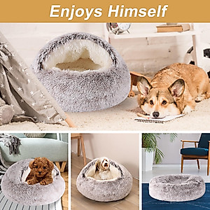 Dog Beds for Small Dogs, Cat Bed Cave, Washable Cute Cat Bed, Cozy Nook Pet Bed for Dogs or Cats, Anti-Slip Puppy Bed Fits up to 12 lbs Pets(Coffee, 20" x 20")