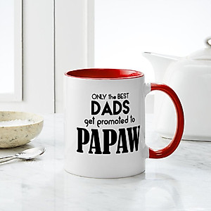 CafePress BEST DADS GET PROMOTED TO PAPAW Mugs Ceramic Coffee Mug, Tea Cup 11 oz