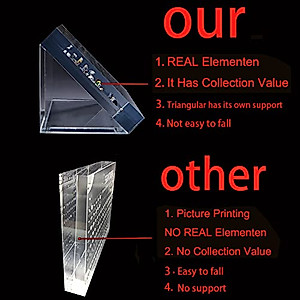 SDJFKLI Periodic Table with Real Elements Triangle With Base,Periodic Table Display with Elements,Chemical Element Decoration for students Gift