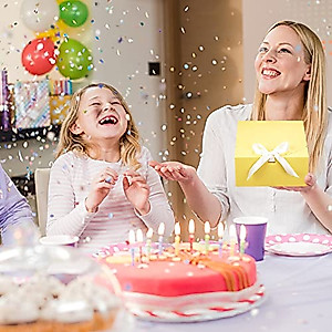 WholeMy Yellow Gift Boxes 10 Pack 8x8x4 Inch, Gift Boxes with Lids for Presents, Yellow Gift Box for Party Favors Wedding Birthdays Baby Shower Valentine's Day