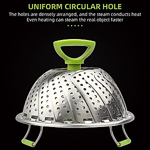 DEFUTAY Steamer Basket,Stainless Steel Vegetable Steamer Basket Folding,Folding Expandable Steamers(5.5" to 9")