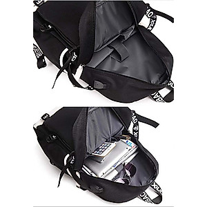 WANHONGYUE EVA Neon Genesis Evangelion Anime Backpack Rucksack Laptop Book Bag Casual Dayback Black-2