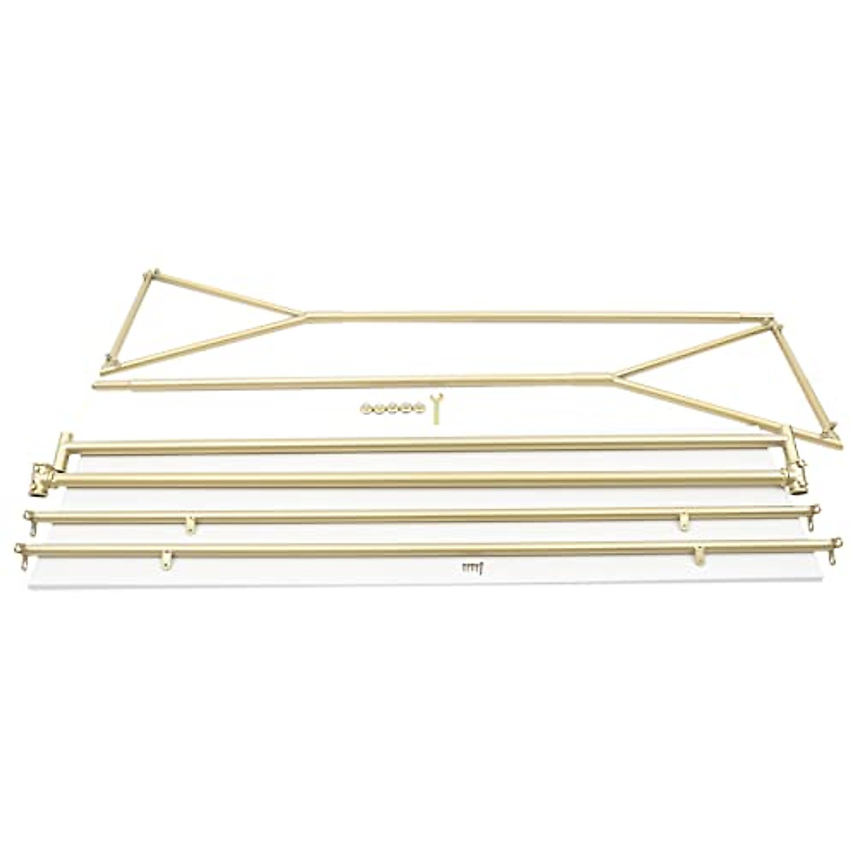 Gold Clothes Rack, 2 Tiers Metal Freestanding Garment Rack Indoor Gold Clothes Display Stand with Plate for Living Room Clothing Store Heavy Duty