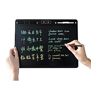 Large LCD Writing Board 16 Inches with 2 Delete Keys and Split Screen for Local Erasing, Electronic Drawing and Doodle Tablet for Adult and Kid with 2 Pens, Nice Holiday or Birthday Present (Black)
