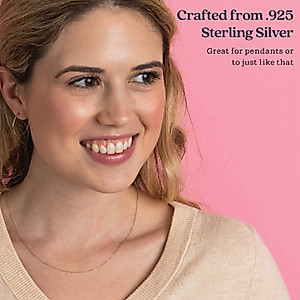 KEZEF 925 Sterling Silver Chain Necklace for Women, 1.3mm Silver Cable Chain, 20 Inch, with Spring-Ring Clasp, Italian Made