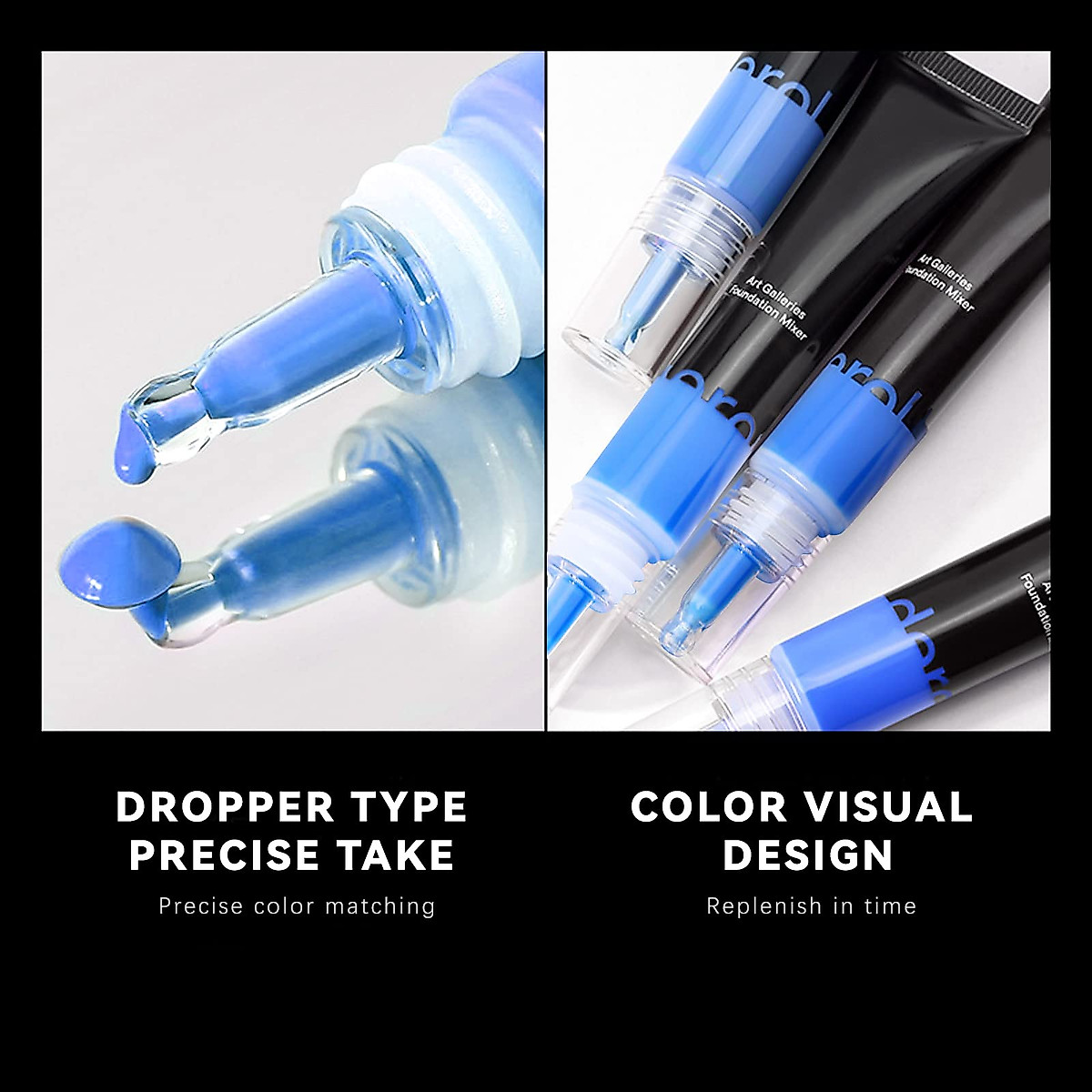 NewBang Blue Foundation Mixing Pigment to Natural Undertone,Blend with Foundations-Warm to Cold, including Finger Puff