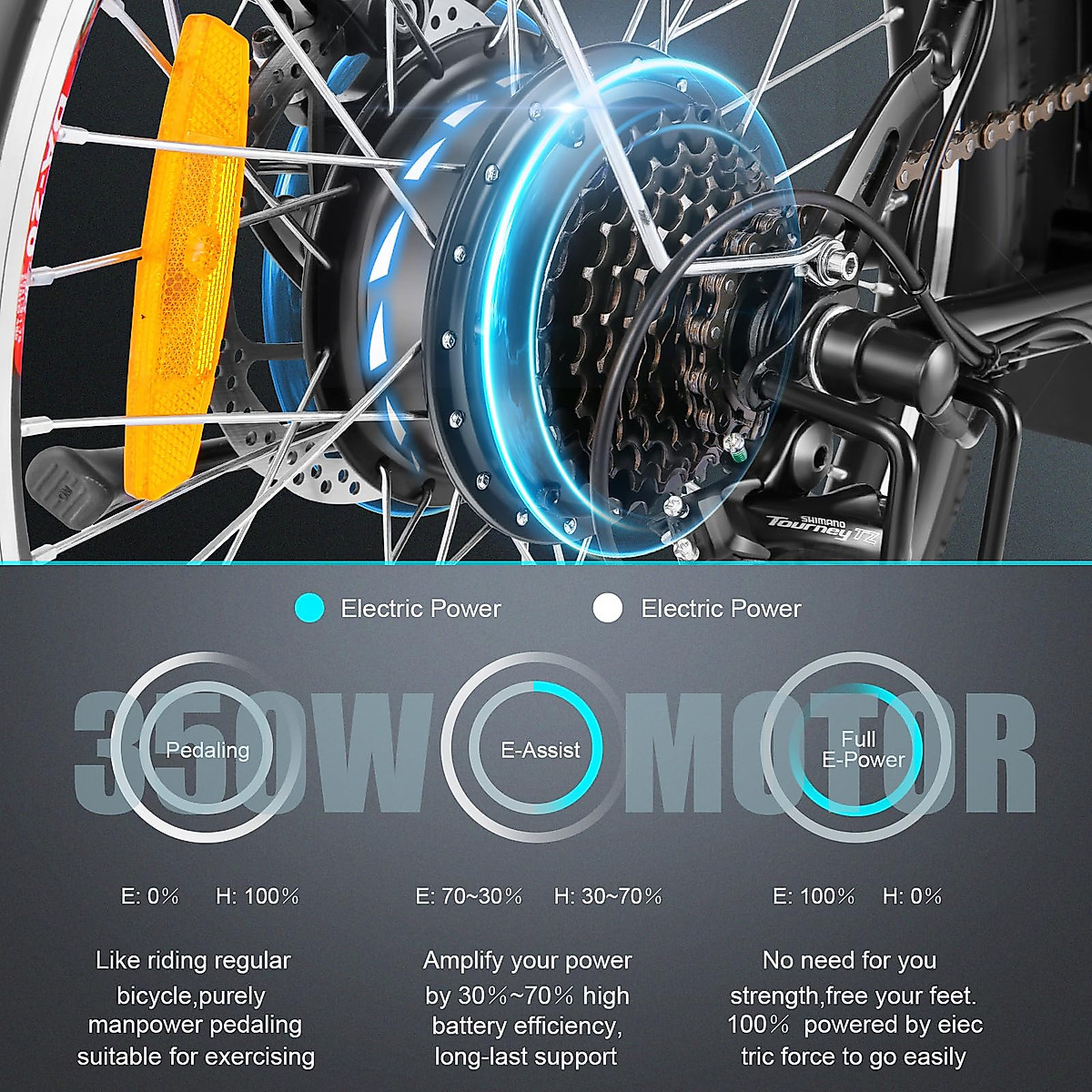 ANCHEER 16 inch Folding Electric Bike for Adults - Single Speed up to 15.5 Mph eBike with Removable Battery Mileage 30 Miles, Dual Disc Braking, 3 Riding Modes (Black)