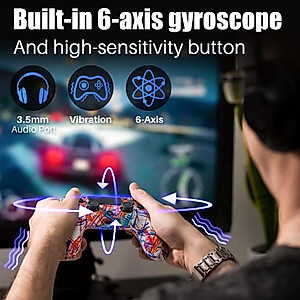 Winshall Wireless Controller Compatible with PS4/Pro/Slim/PC with High Performance Double Shock and Touch Pad/6-Axis Motion Sensor/Audio Function