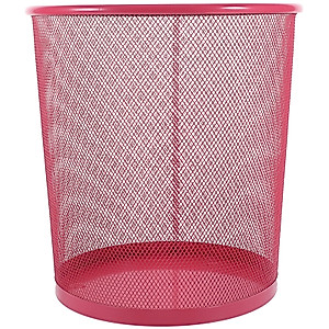 MAGICLULU Mesh Waste Basket Round Trash Can Open Top Wastebasket Recycling Bins Garbage Waste Basket for Home Office Workspace Red
