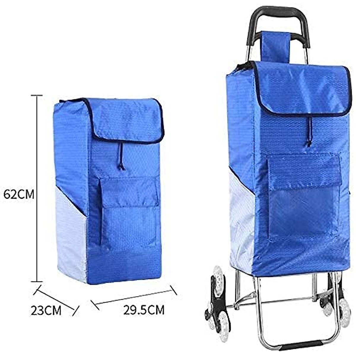 Shopping Trolley on Wheels Multi Function Shopping Cart Fashion Folding Portable Luggage Small Trailer Labor-Saving Large Capacity Stainless Steel Rod Storage Hand Trucks,B ,