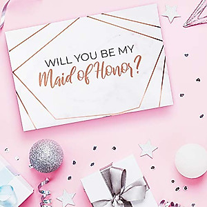 Maid of Honor Proposal Box | 1 pack | Maid of Honor Box | Maid of Honor Proposal Gift | Modern Marble Design