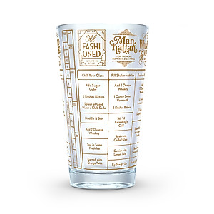 Fred GOOD MEASURE Cocktail Recipe Glass, Whiskey