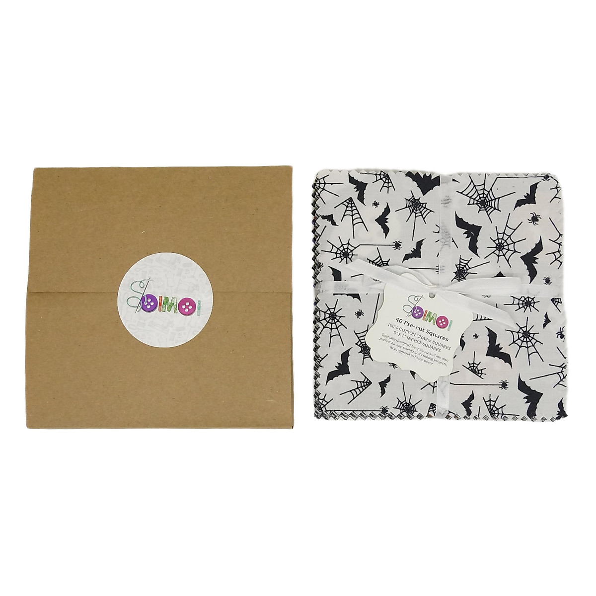 Soimoi Precut 5-inch Halloween Prints Cotton Fabric Bundle Quilting Squares Charm Pack DIY Patchwork Sewing Craft