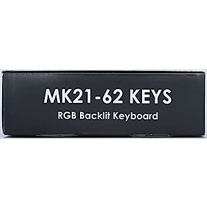 UK Layout 60% True Mechanical Gaming Keyboard Type C Wired 61 Keys LED Backlit USB Waterproof Keyboard 14 Chroma RGB Backlight Full Anti-ghosting Keys for Computer/PC/Laptop/MAC (White/Blue Switch)