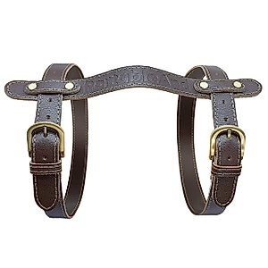 PortableAnd Genuine Leather Carry Strap for Motorcycle & Picnic Bedroll Blankets, Gifts for Motorcycle Motorbike Lovers, Heavy duty Adjustable belt (Dark Brown)