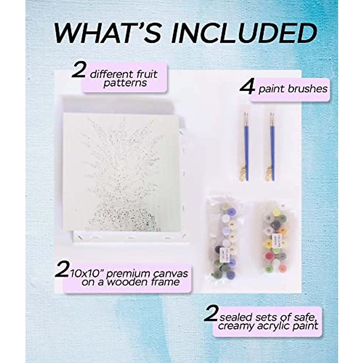 CRAFTBARN - 2 Framed DIY Paint by Numbers for Adults Beginner, Paint by Numbers for Adults Framed, 10x10