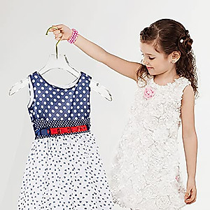 GAMVDOUT 10 Pcs Clear Acrylic Hanger Crystal Clothes Hanger with Gold Hook Non-Slip Transparent Formal Dress Standard Hanger