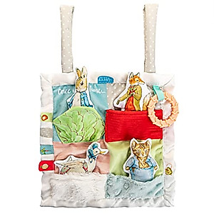 KIDS PREFERRED Beatrix Potter Peter Rabbit Peek-a-Boo On The Go Blanky, Activity Lovey Security Blanket for Babies, Multicolor