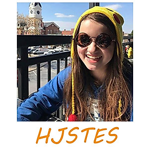 HJSTES Vintage Round Steampunk Sunglasses for Women Men Circle Gothic Glasses Retro Metal Frame(Brown Lens/Bronze Frame)