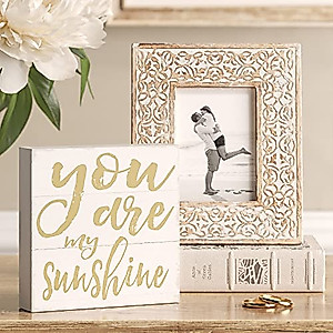 Barnyard Designs 'You Are My Sunshine' Wooden Box Sign Motivational Desk Decor Inspirational, Primitive Decor Office Desk Decorations for Women Office Bathroom Shelf Decor Spiritual Decor, 5x5