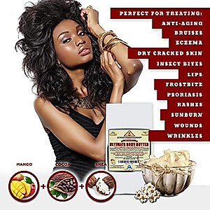 ANCIENT HEALTH REMEDIES Organic Shea, Cocoa, Mango Butter ULTIMATE BODY BUTTER Raw, Unrefined Skincare Ingredient for Homemade DIY Lotion Making, Baby Care and Hand Creams (USA) (2 LB)