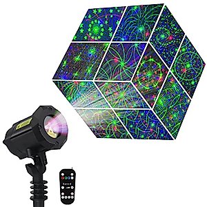 Dalanpa 12 Patterns Garden Laser Projector Lights Home Decorative Stage Lights…