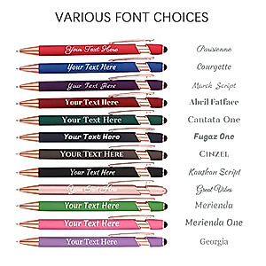 NGTSFLY 12 pcs Personalized Pens with Name or Logo Black Ink Custom Ballpoint Pen with Free Engraving Customized Gift for Women Men Office Business (Rose Gold)