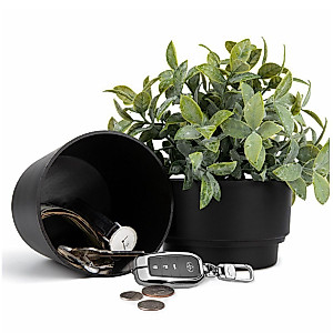 CAMBOS 1Pc Hidden Organizer/Storage Box For Keys,Cash, jewelry and other valuables Disguised As A Pot（Plants Not Included）