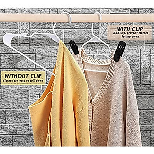 Andiker 20PCS Black Velvet Hanger Clips, Non-Slip Strong Finger Flocked Clips for Thin Velvet Hangers Suit Pants Trousers Skirt (Black)