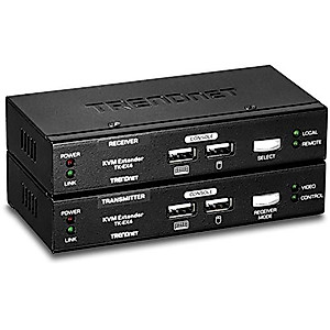 TRENDnet KVM Extension Kit, Extend Keyboard/Video/Mouse Controls, up to 100 Meters (328 ft.), Hot-Keys, Transmitter, Receiver, PS/2, VGA, TK-EX4