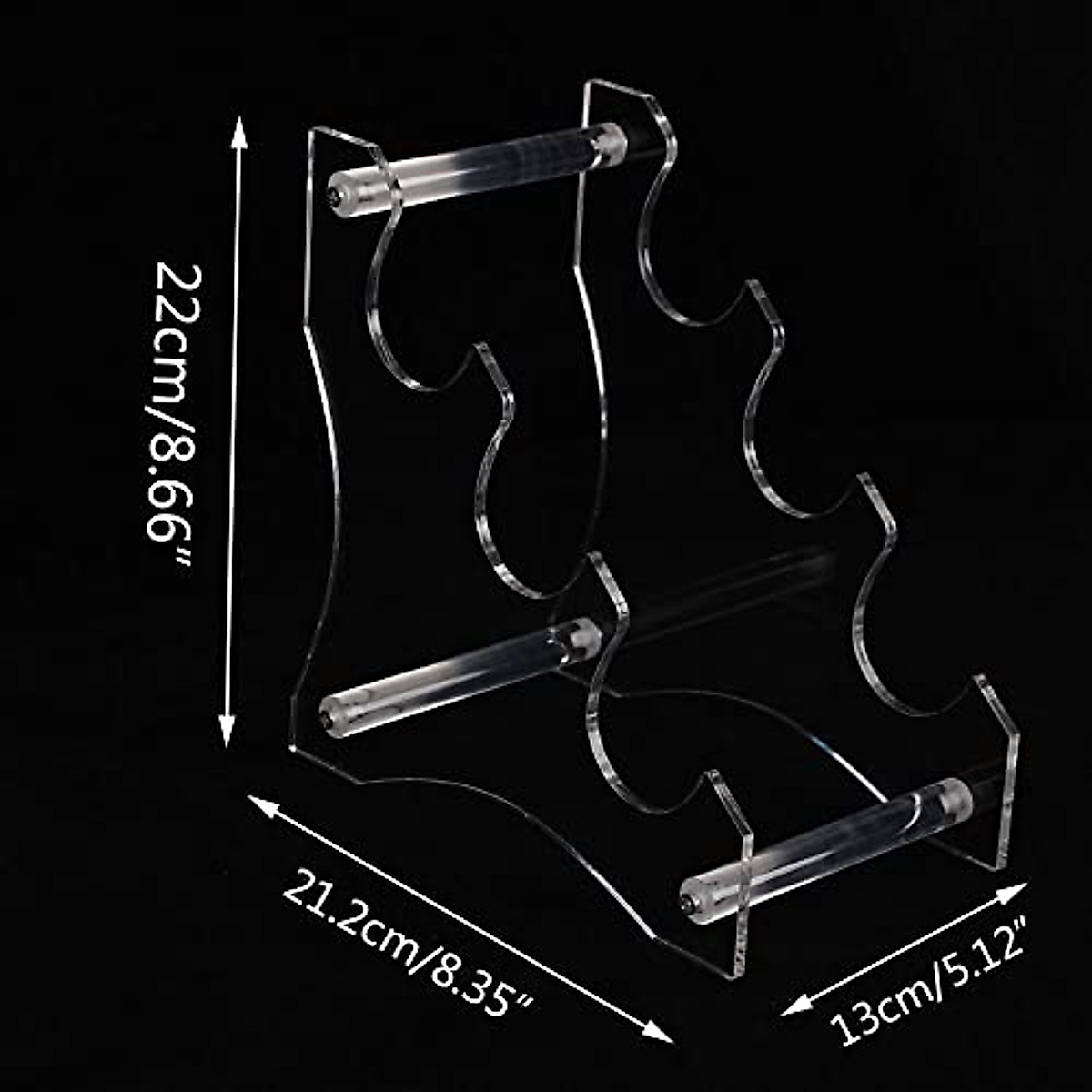WANLIAN Lightsaber stand sword stand sword hook 3-layer acrylic desktop lightsaber display stand sword stand display stand sword stand holder (Transparent)
