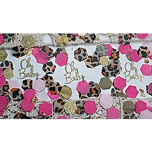 Pink Safari Baby Shower Decorations, Oh Baby Baby Shower Confetti, 540 pieces