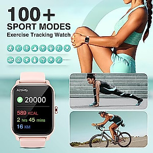 Quican Bluetooth Smart Watch for Men Women, iPhone Android Phone Compatible, Waterproof Fitness Tracker Smartwatch with Call and Text, Alexa Voice, Heart Rate, Blood Oxygen, Sleep Monitor 1.8 Inches